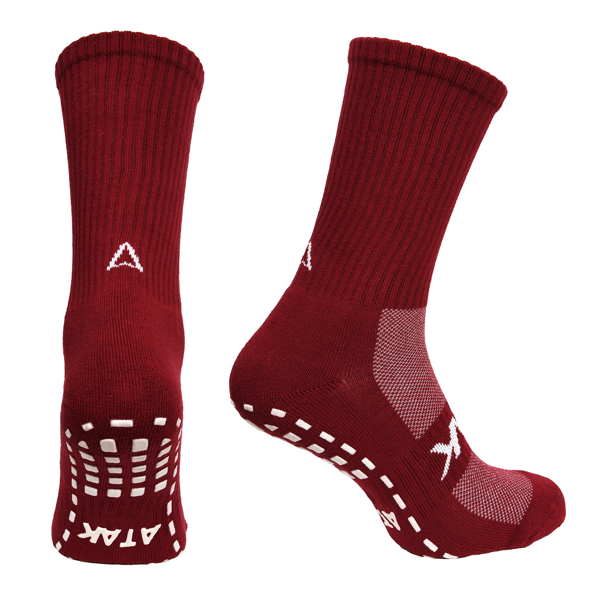 Non-Slip Mid Leg Socks Maroon